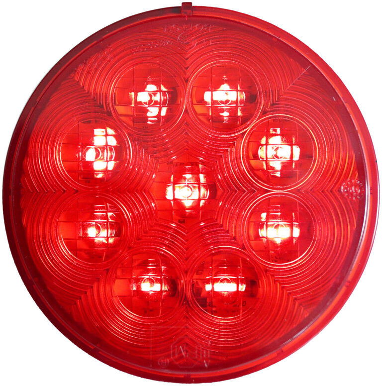 LED ECE-Compliant 4" Round Rear Fog Light, Clear w/ red diodes, Grommet ...